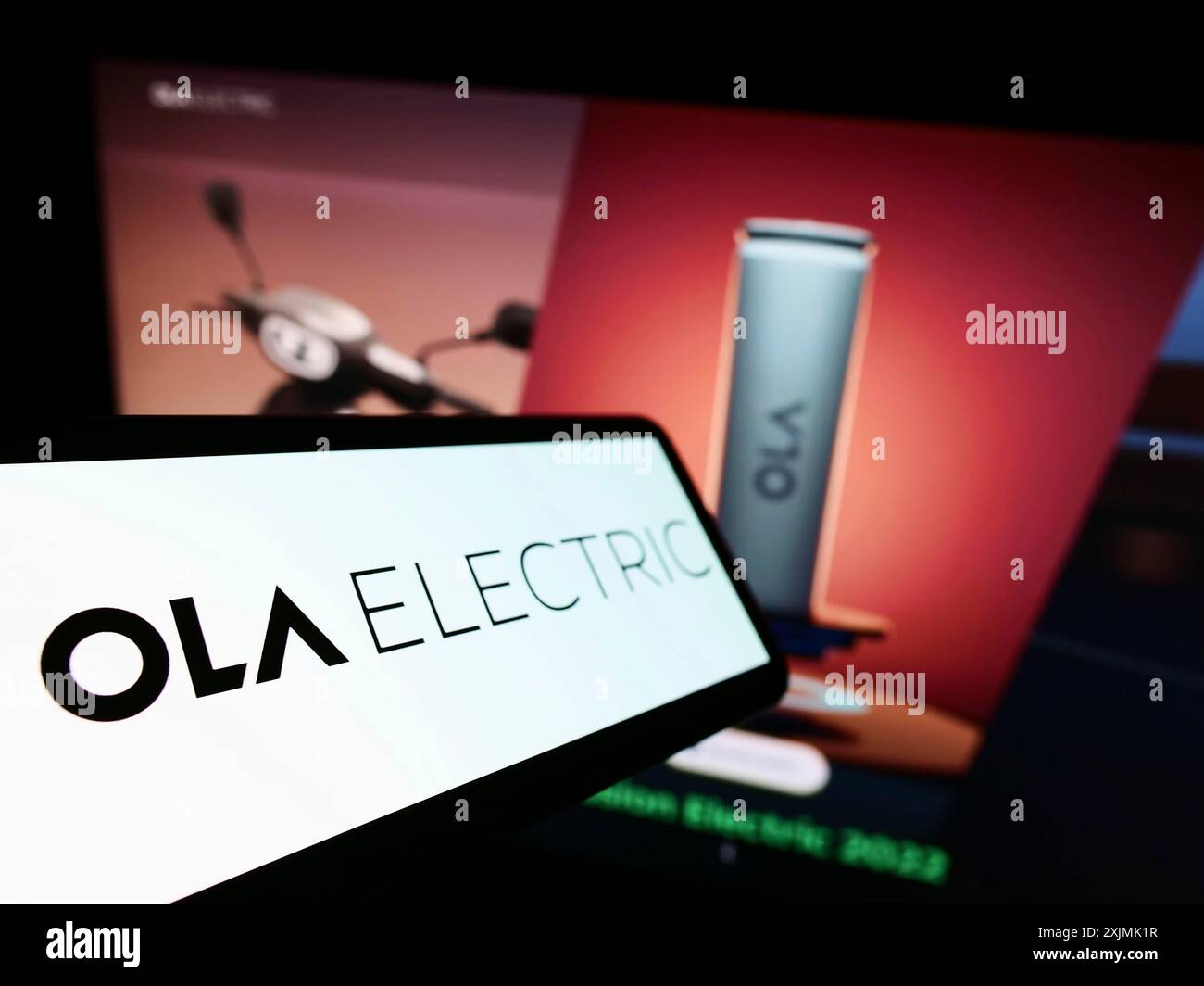 Stuttgart, Germany, 08-27-2022: Smartphone with logo of Indian company ...