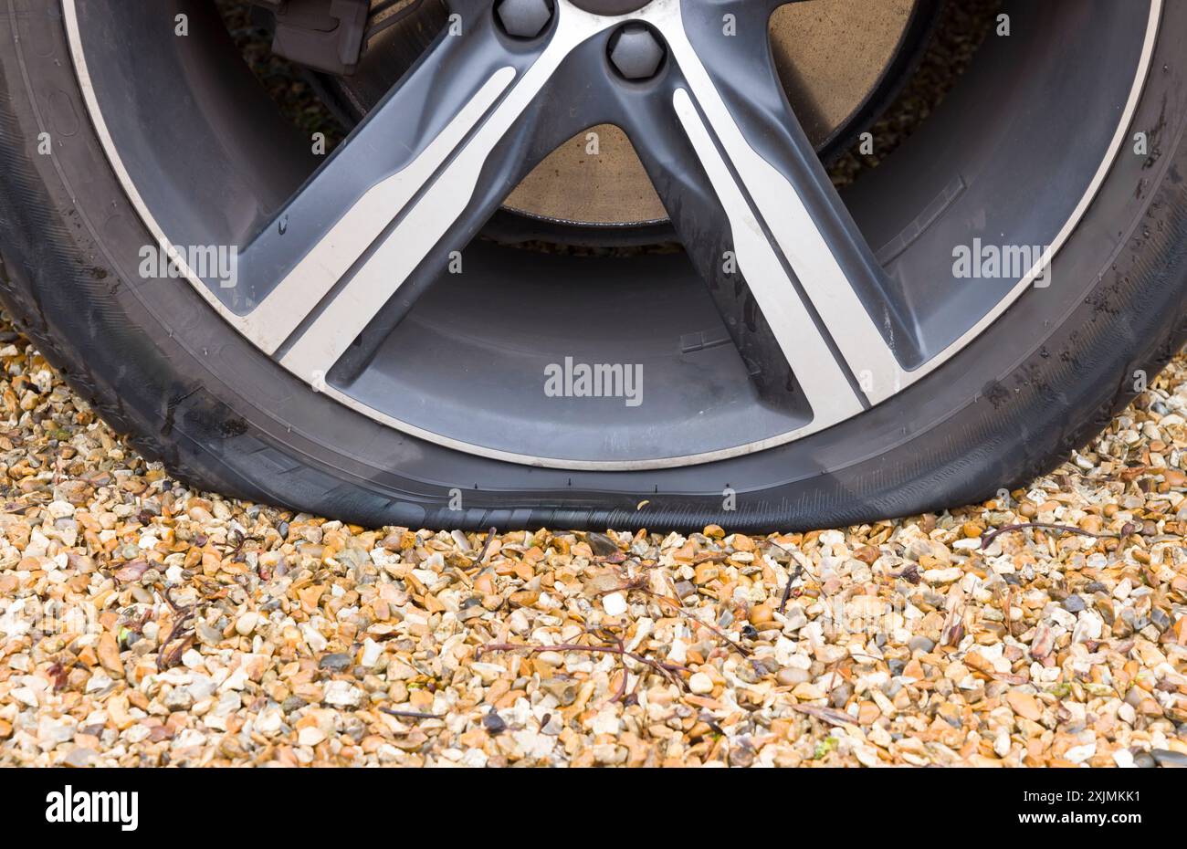 Car punctured hi-res stock photography and images - Alamy