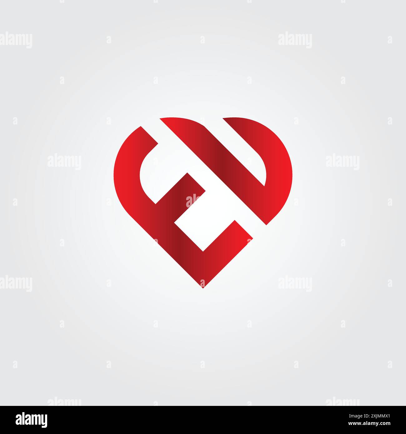 Letter e heart logo hi-res stock photography and images - Alamy