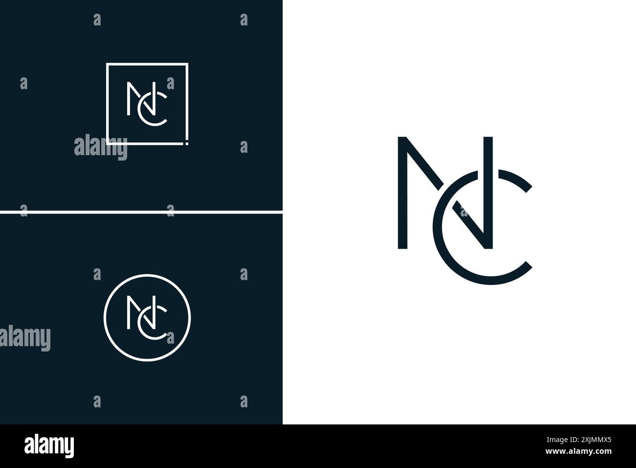 NC Vector Logo Template - Simple Icon for Initial Letter N and C ...