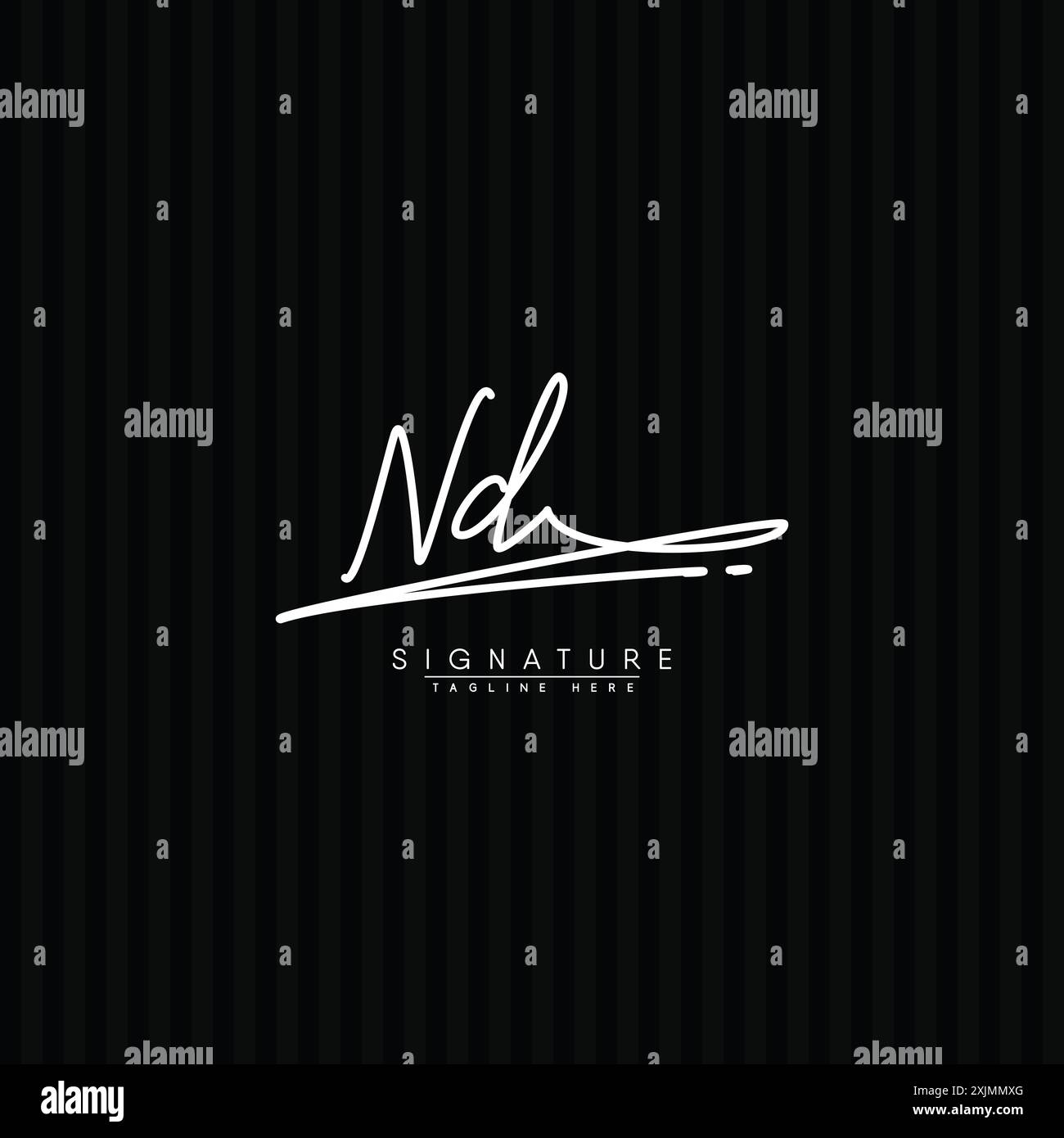 Handwritten Signature logo for Initial Letter ND - Vector Logo Template ...