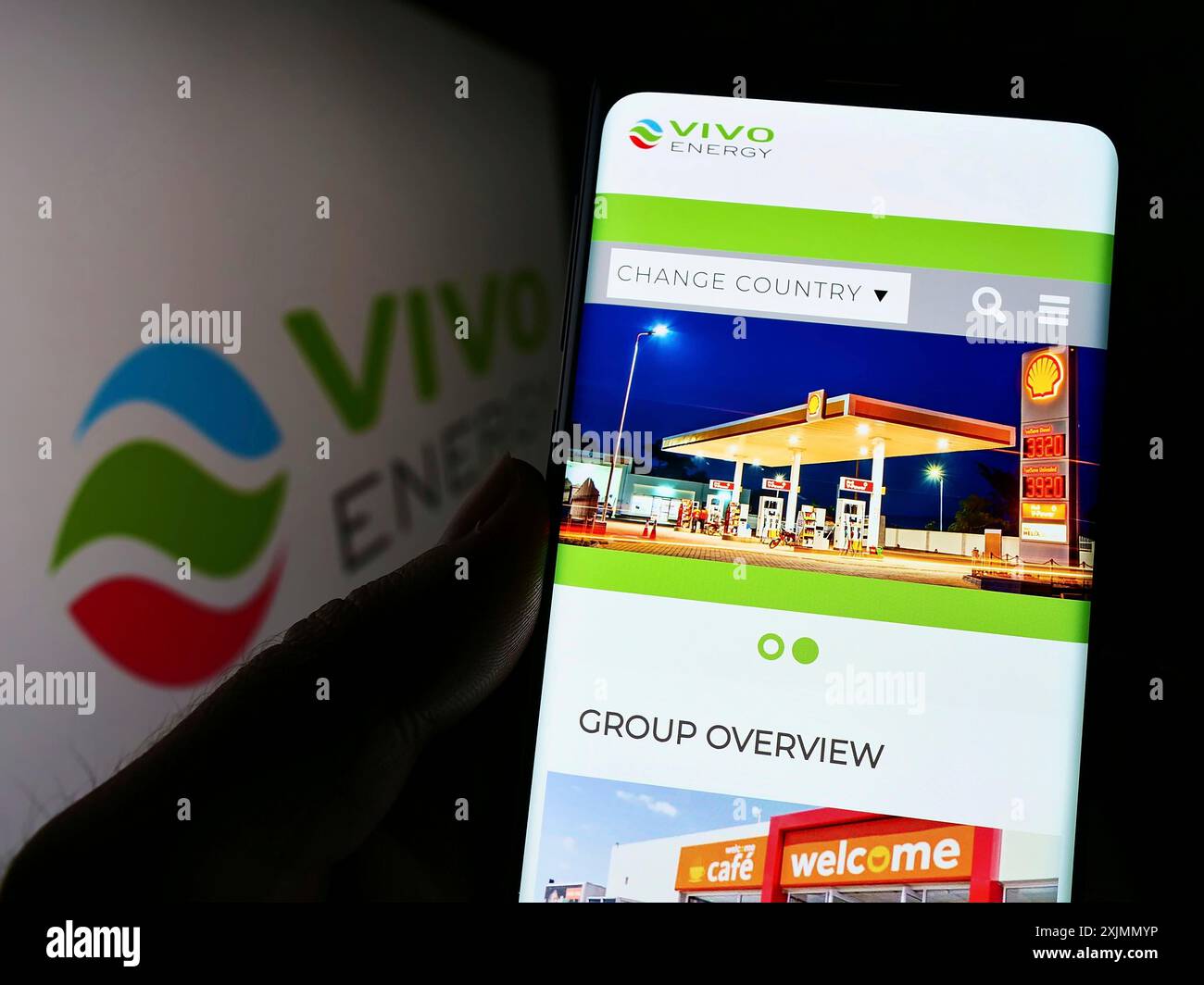 smartphone with website of British petroleum company Vivo Energy plc on ...