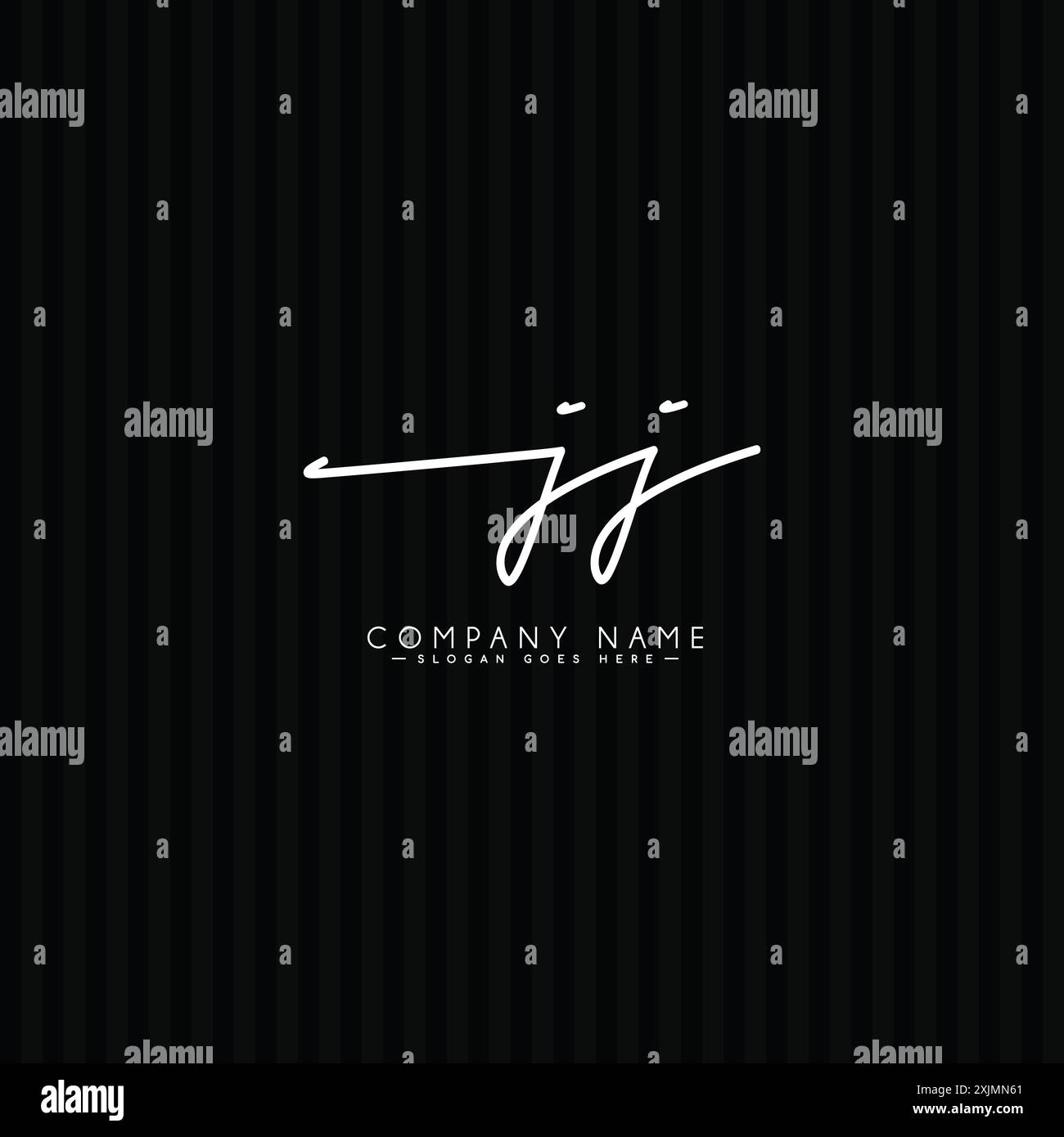 Initial Letter JJ Vector Logo Template in handwritten Signature Style ...