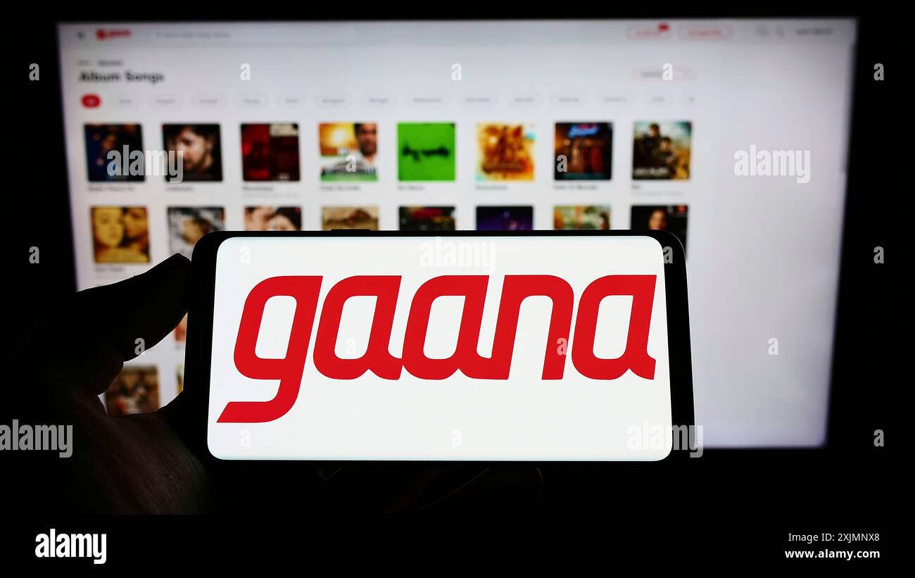 Stuttgart, Germany, 09-20-2022: Person holding cellphone with logo of ...