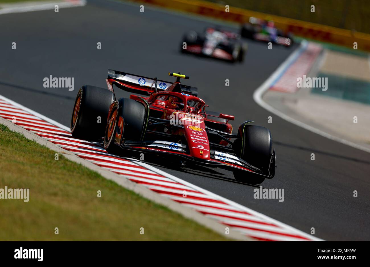 55 SAINZ Carlos (spa), Scuderia Ferrari SF-24, action during the Formula 1 Hungarian Grand Prix ...