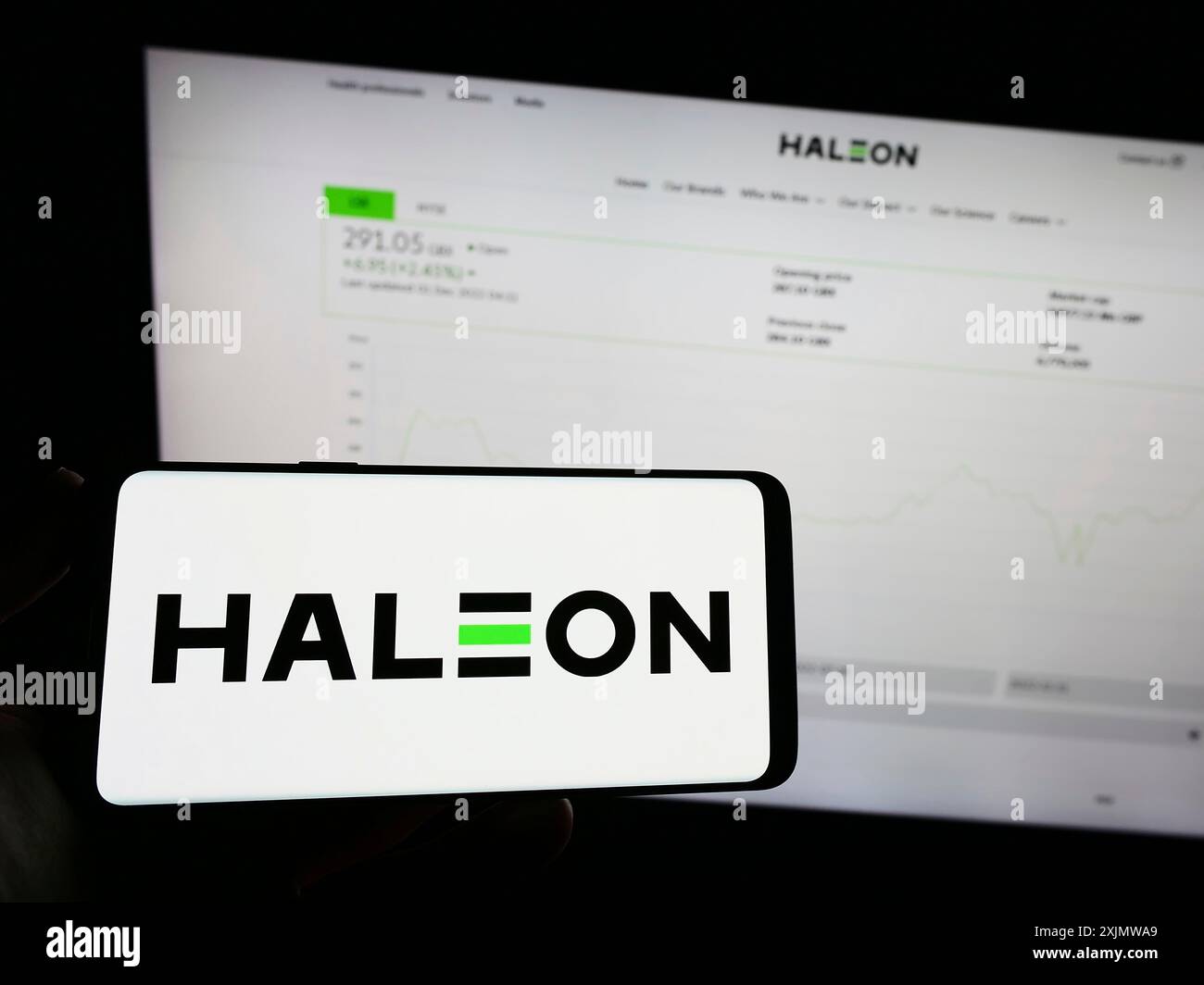 Stuttgart, Germany, 12-01-2022: Person holding mobile phone with logo of British consumer ...