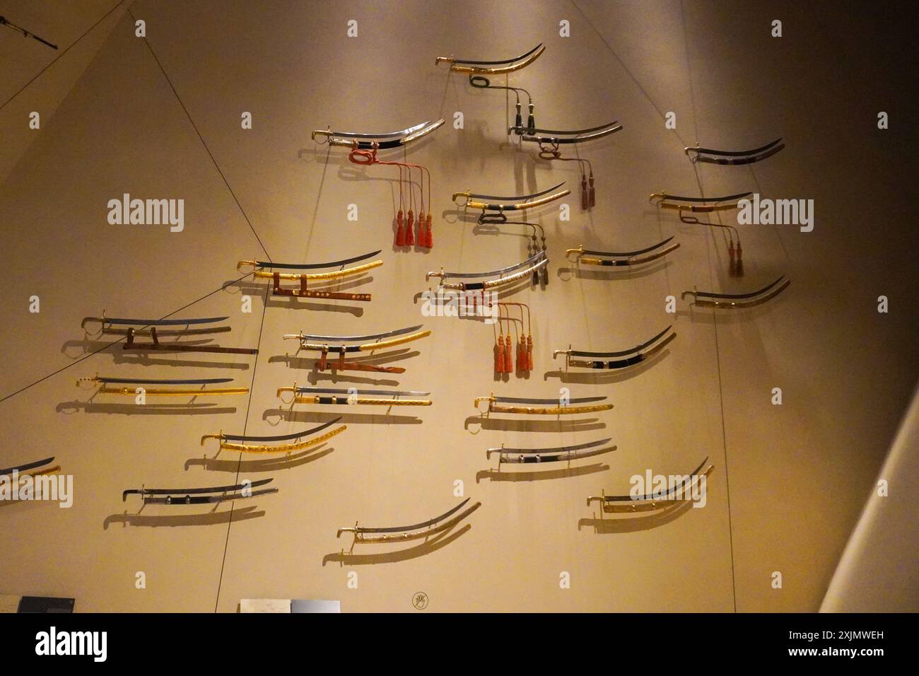 Swords inside the National Museum of Qatar In Doha, Qatar Stock Photo ...