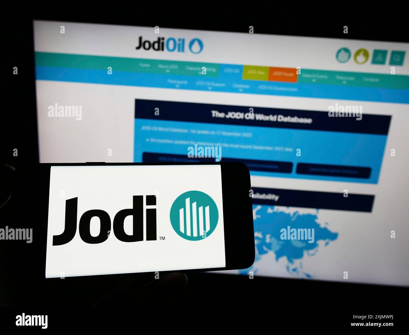 Stuttgart, Germany, 12-02-2022: Person holding mobile phone with logo ...