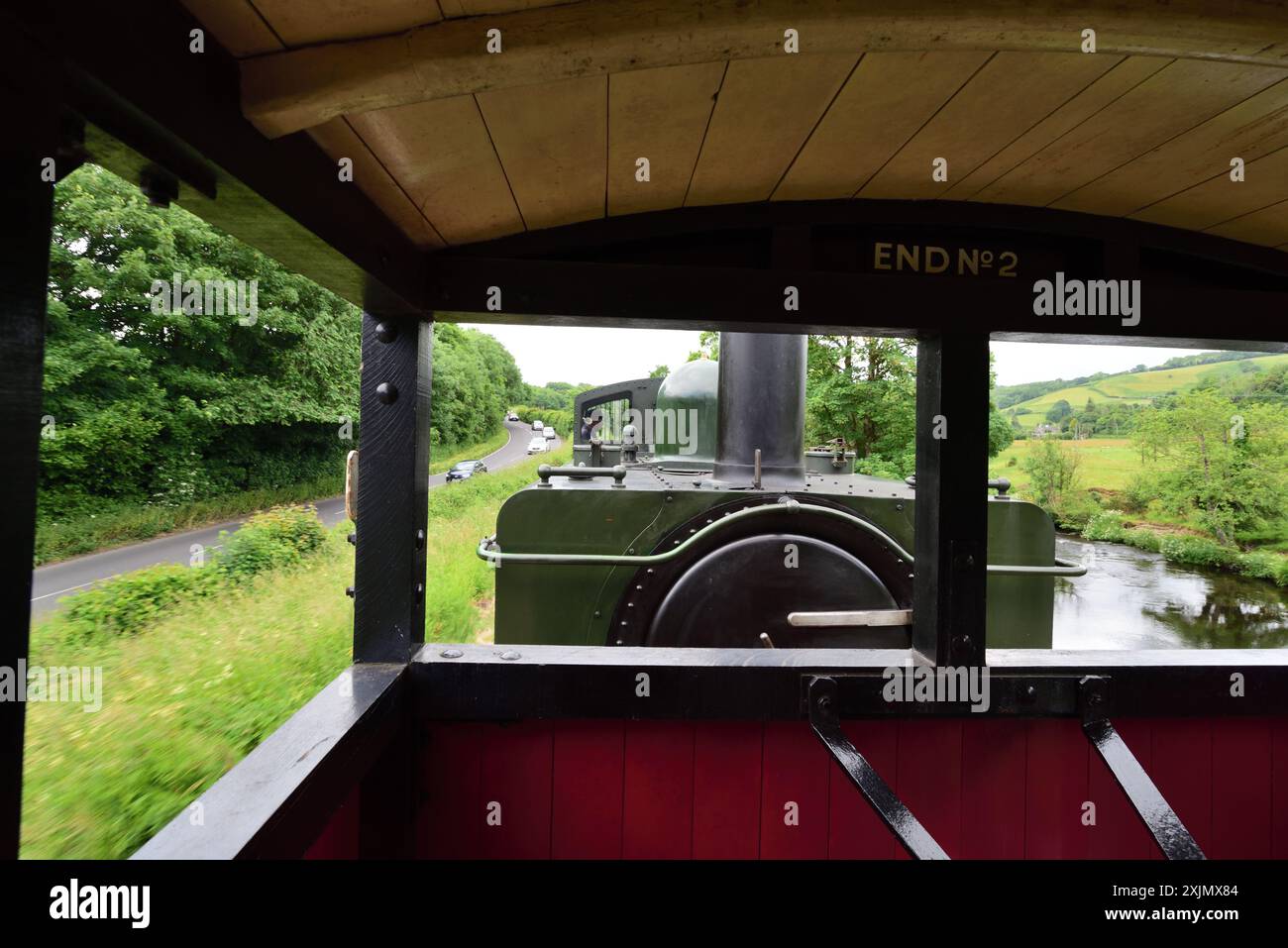 GWR class 1366 pannier tank No 1369, seen from the guards van of a ...