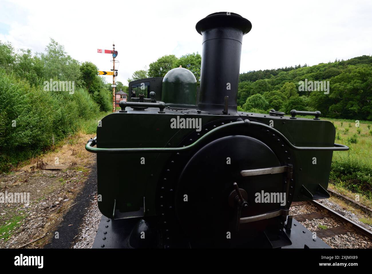 GWR class 1366 pannier tank No 1369, seen from the guards van of a ...
