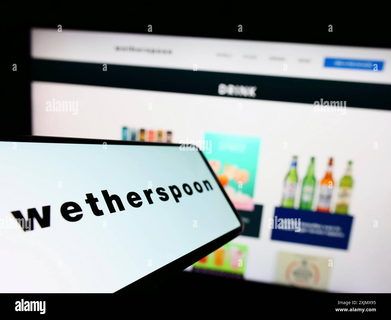 Stuttgart, Germany, 12-11-2022: Smartphone with logo of British pub ...