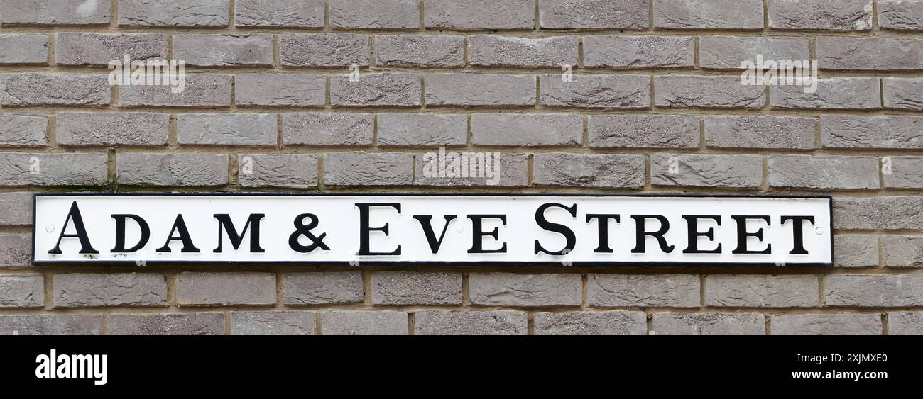 Sign for Adam & Eve Street, Cambridge, England Stock Photo - Alamy