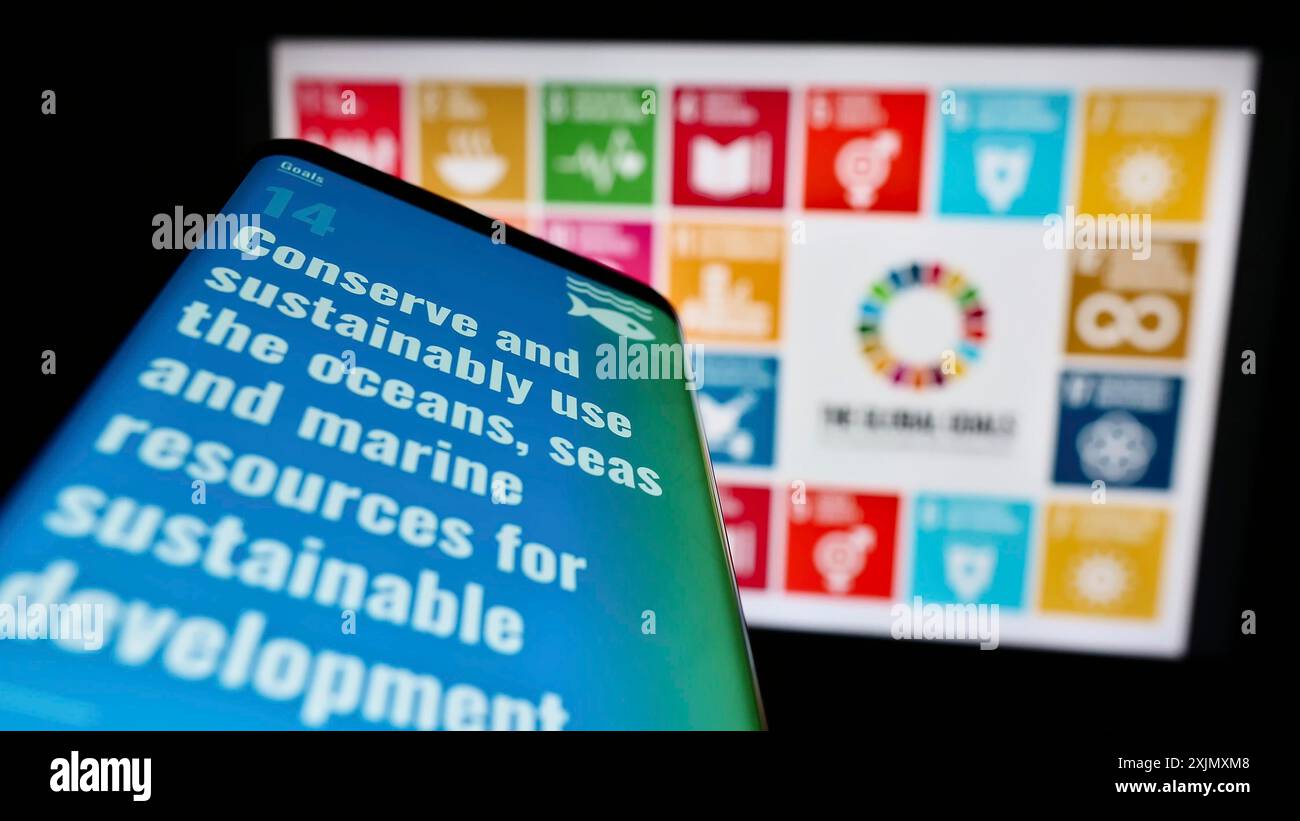 Stuttgart, Germany, 12-19-2022: Smartphone with web page of UN ...