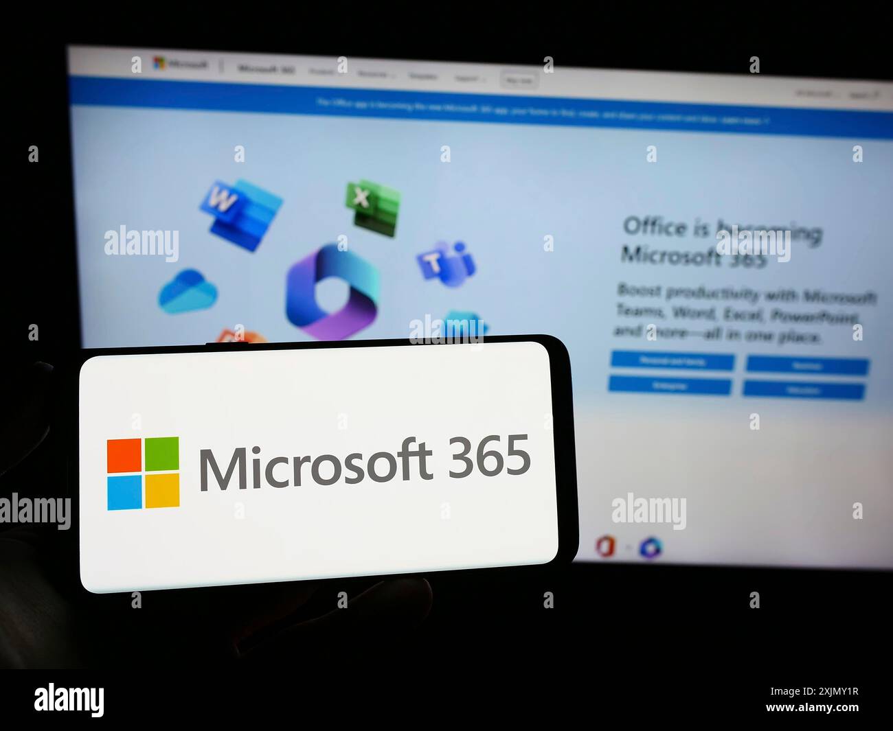 Stuttgart, Germany, 12-19-2022: Person holding smartphone with logo of ...