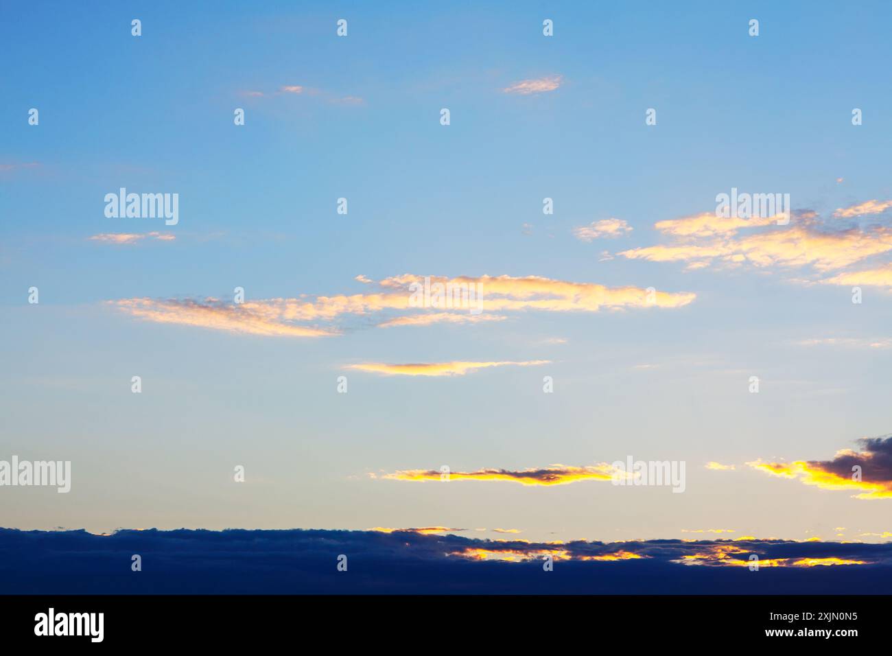 Sky is blue with a few clouds in the morning. Sky is turning blue in ...