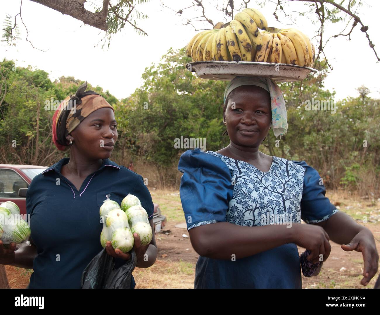 Women selling vegetables and bananas, Kaduna State, Nigeria, Africa ...