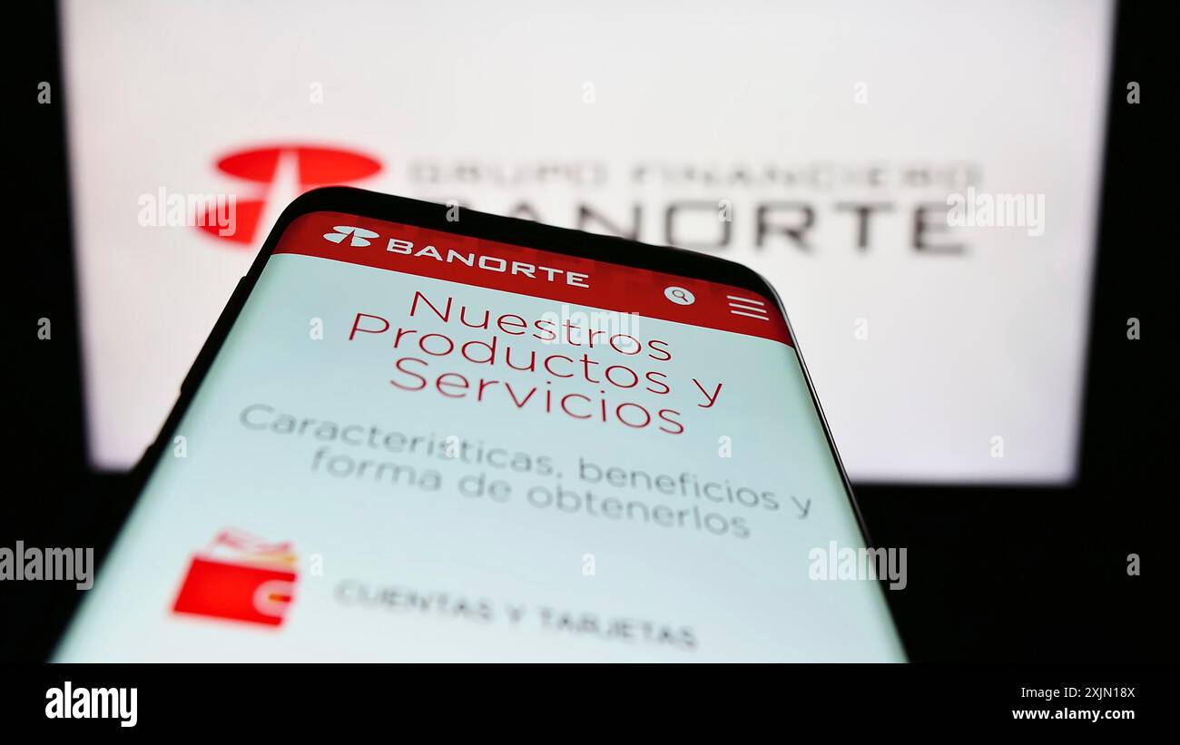 Stuttgart, Germany, 01-27-2023: Mobile phone with website of Mexican ...