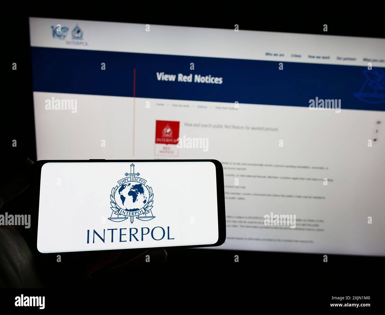 Stuttgart, Germany, 01-22-2023: Person holding mobile phone with logo ...