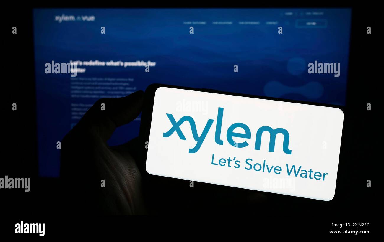 Stuttgart, Germany, 01-28-2023: Person holding cellphone with logo of ...