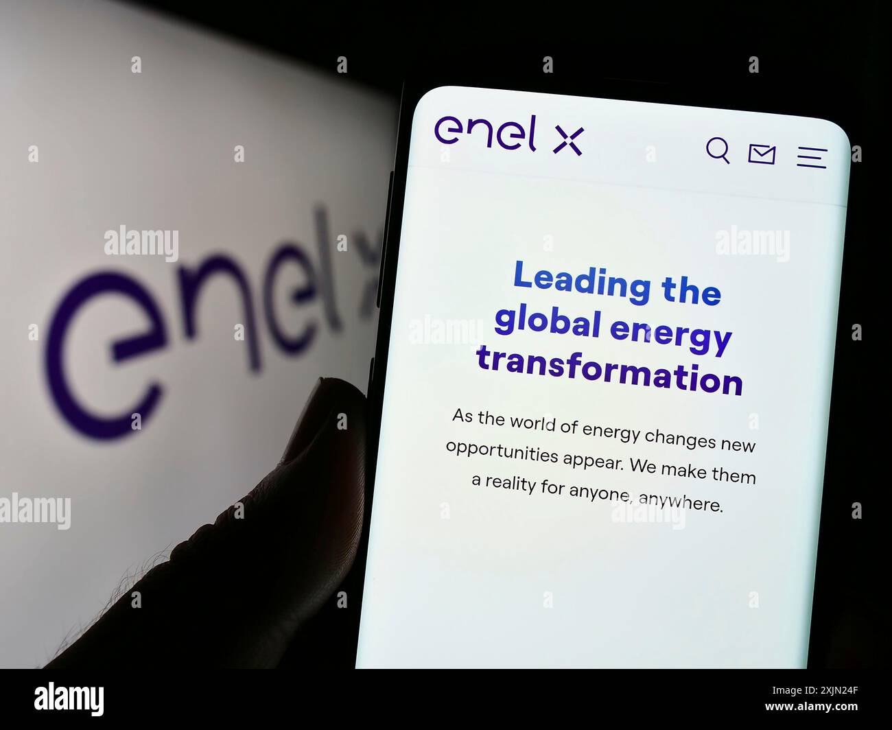 Stuttgart, Germany, 01-28-2023: Person holding cellphone with webpage ...