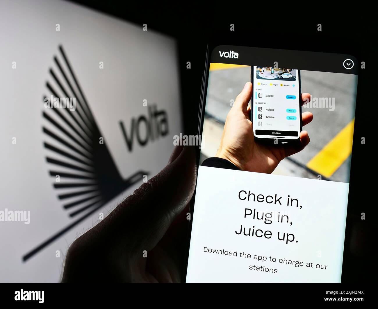 Stuttgart, Germany, 03-08-2023: Person holding cellphone with webpage ...