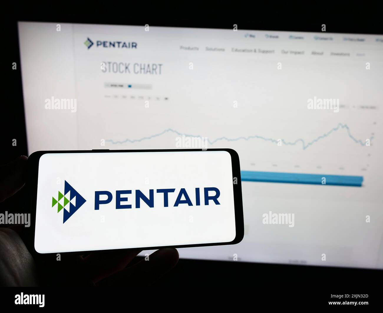 Stuttgart, Germany, 03-12-2023: Person holding mobile phone with logo ...