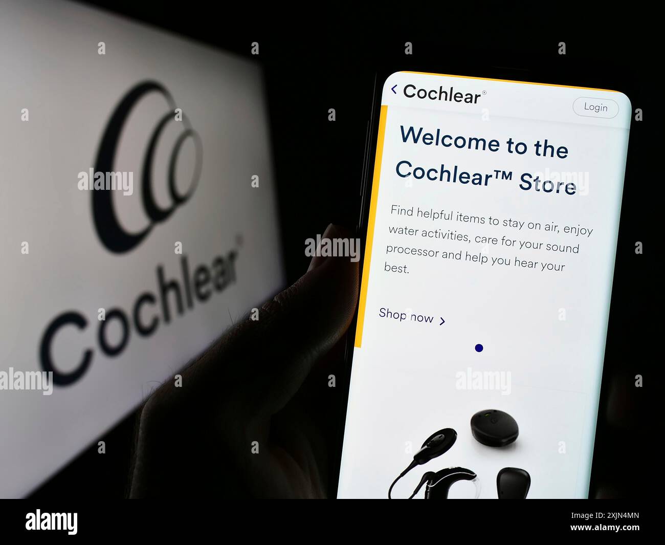 Stuttgart, Germany, 04-02-2023: Person holding cellphone with webpage ...