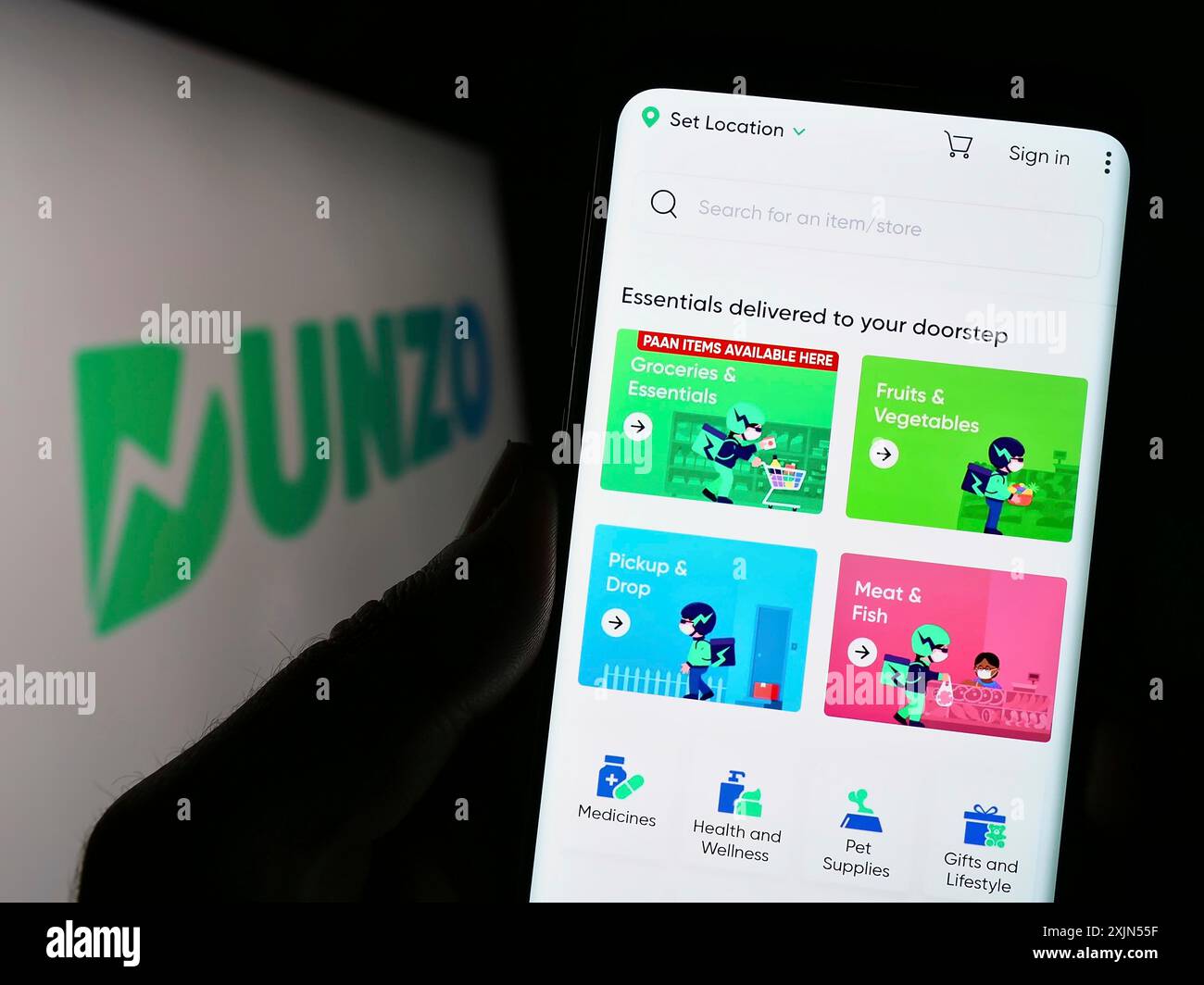 Stuttgart, Germany, 04-23-2023: Person holding cellphone with website ...