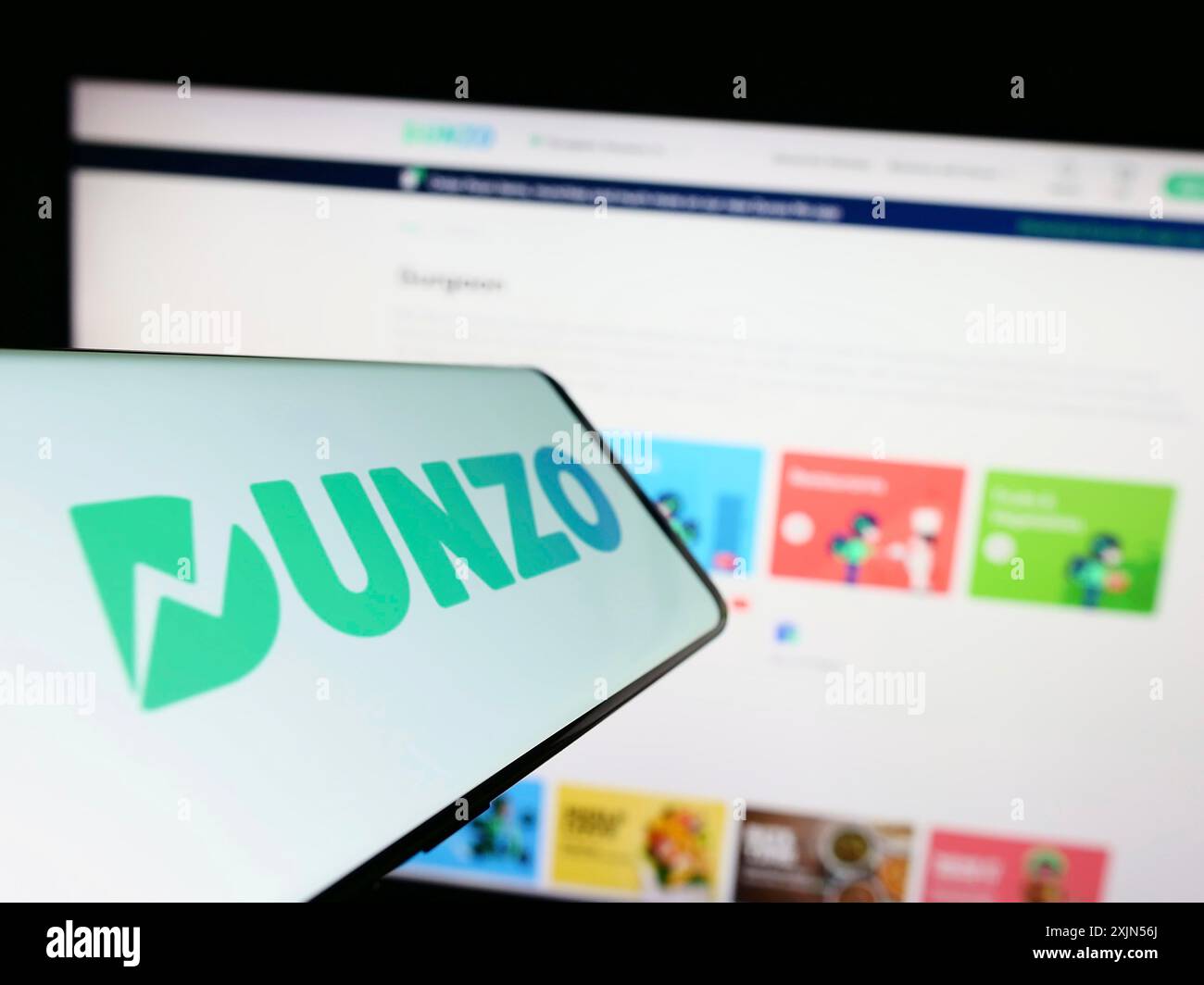 Stuttgart, Germany, 04-23-2023: Mobile phone with logo of Indian ...