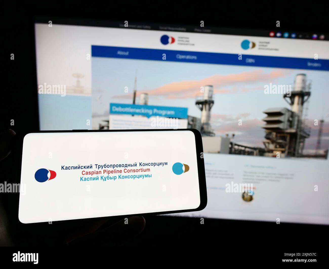 Stuttgart, Germany, 04-25-2023: Person holding smartphone with logo of ...