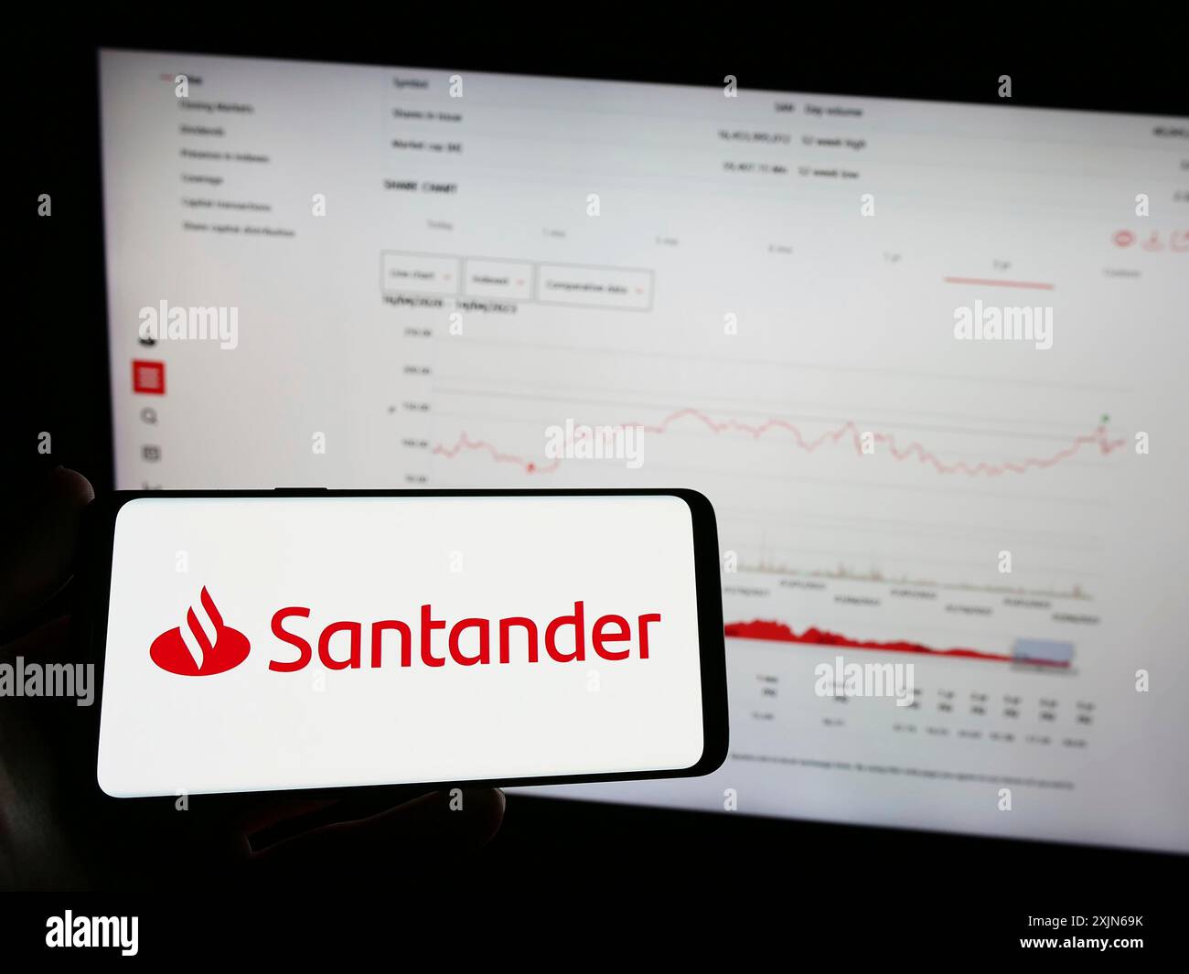 Mobile banking phone santander hi-res stock photography and images - Alamy