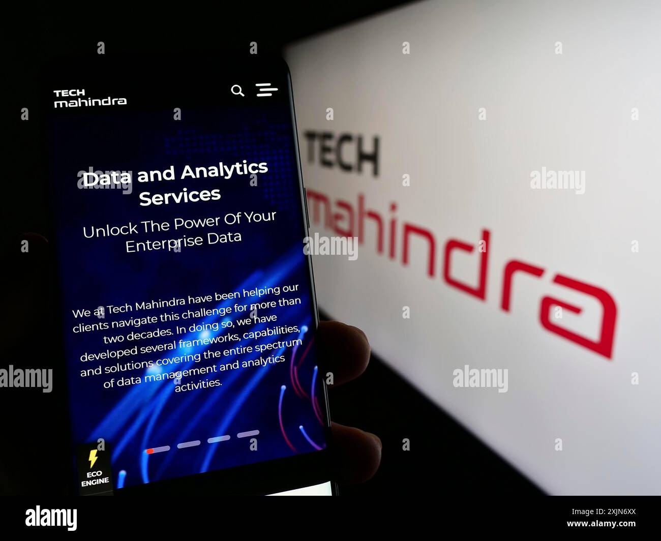 Stuttgart, Germany, 03-25-2023: Person holding cellphone with web page ...