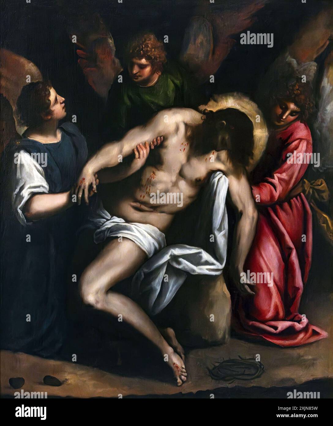 (Venice) Dead Christ Supported by Three Angels by Palma Il Giovani - gallerie Accademia Stock ...