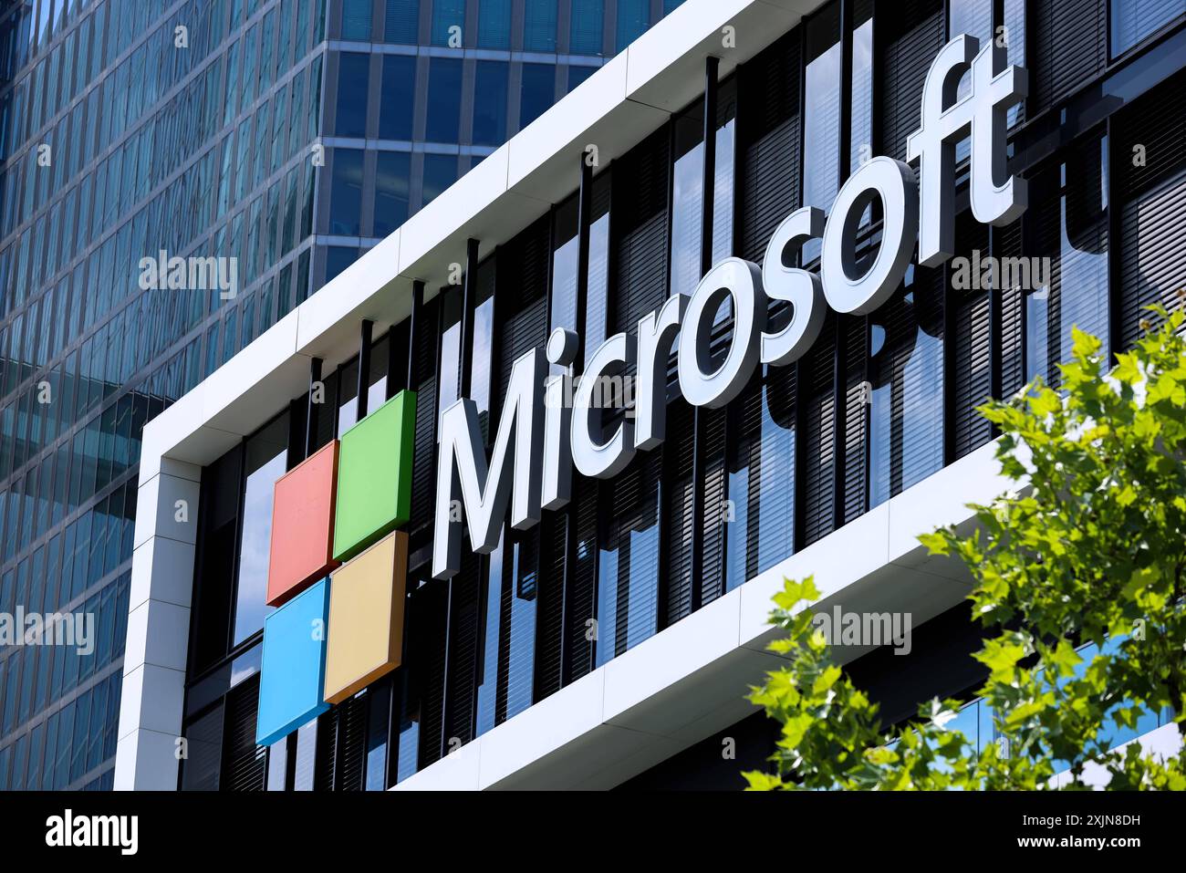 Logo / Schriftzug der Firma Microsoft am 19.07.2024 in München. Durch ...