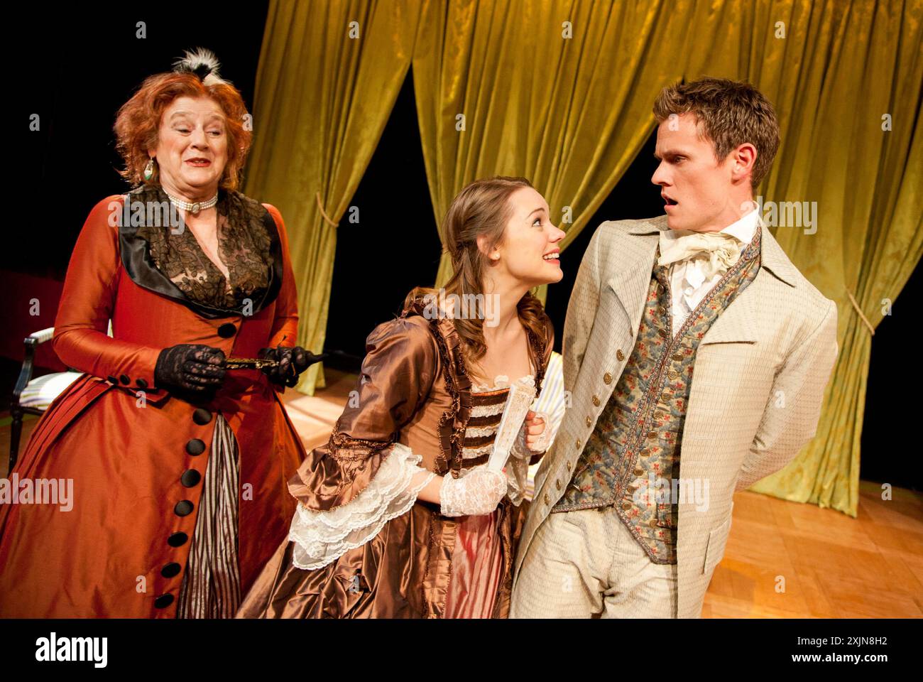 l-r: Maggie Steed (Mrs Racket), Gina Beck (Letitia Hardy), Michael ...