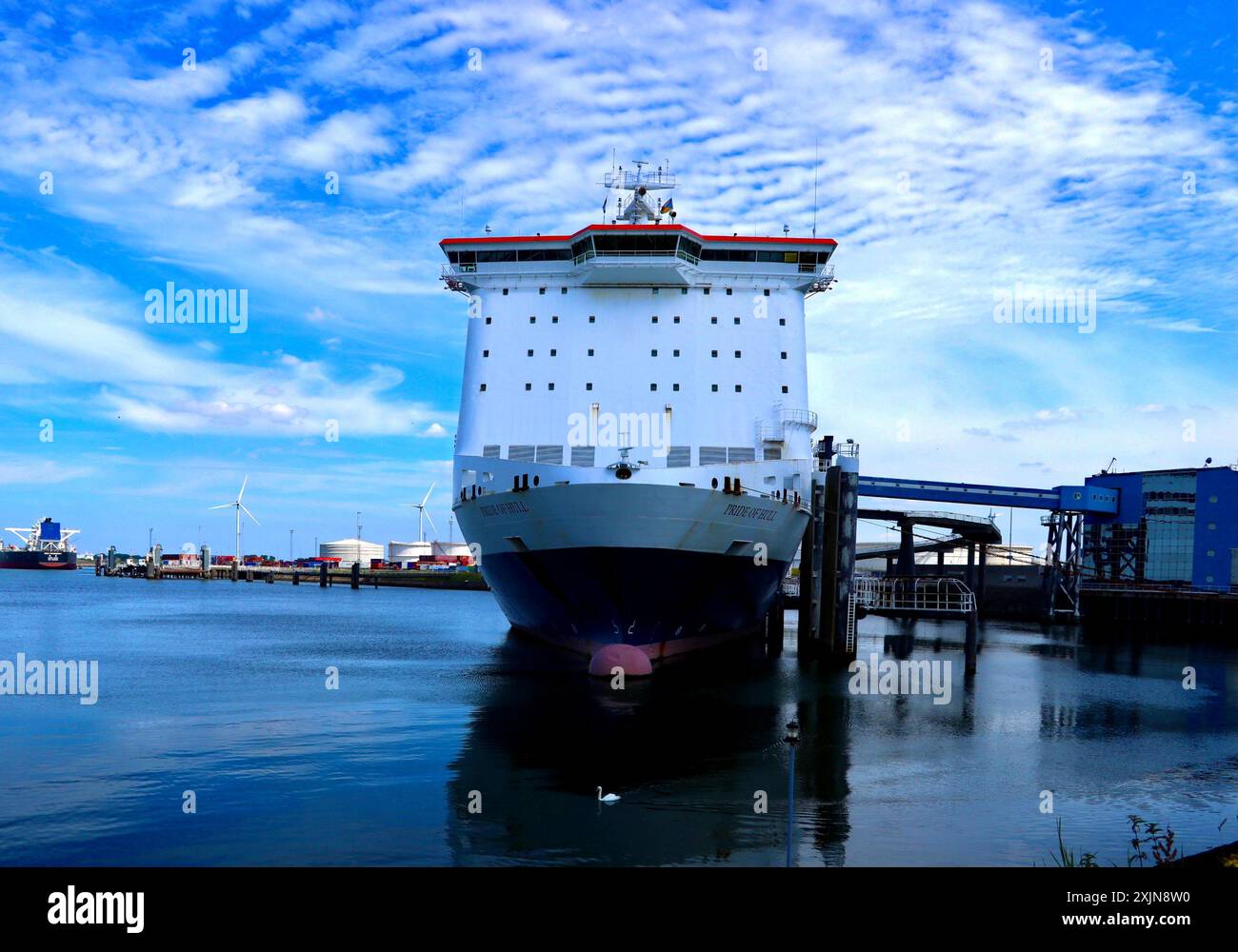 The Pride of Hull ferry moored at Europoort in Rotterdam Stock Photo ...