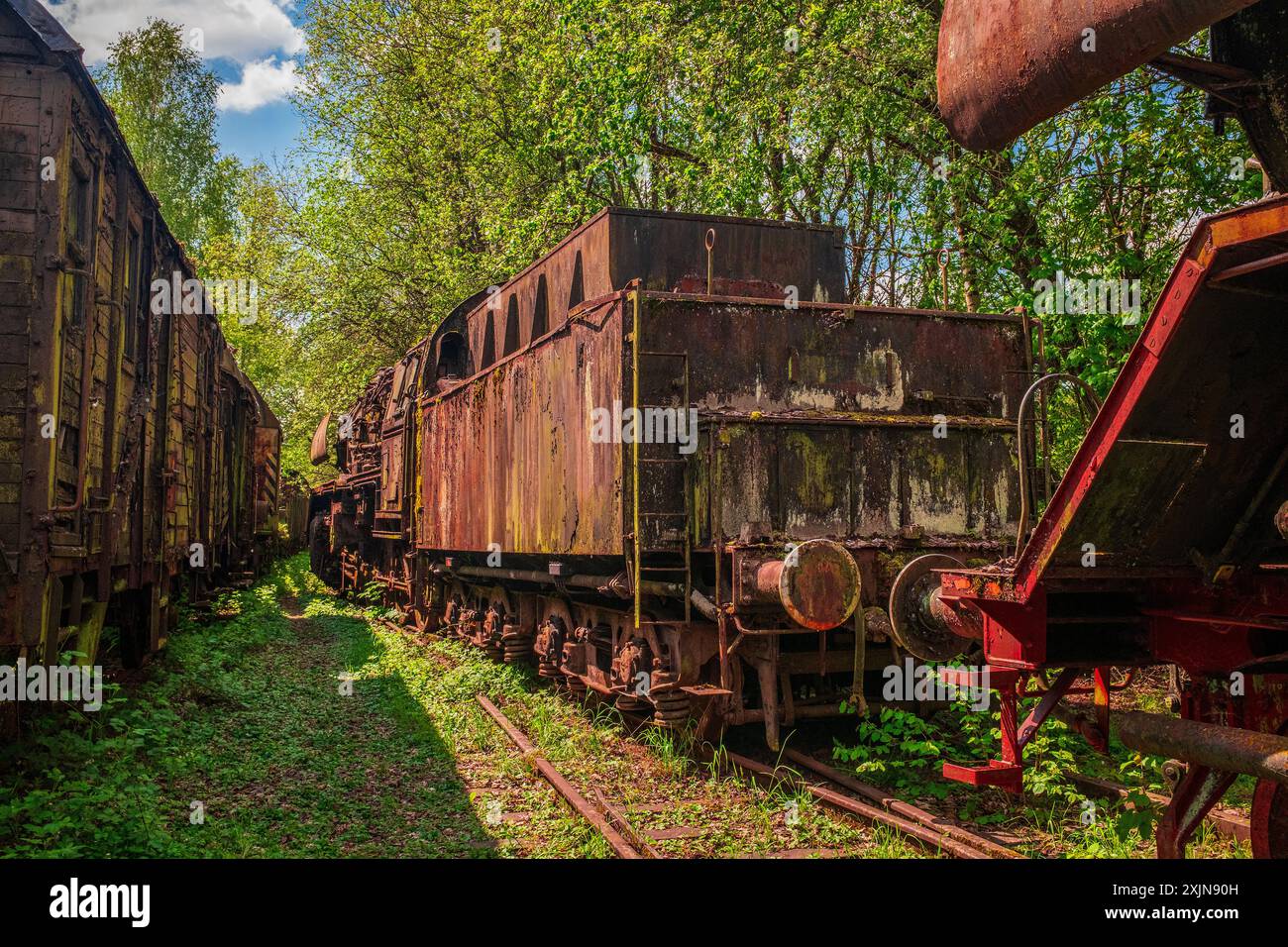 Old historic railway vehicles in Germany Stock Photo - Alamy