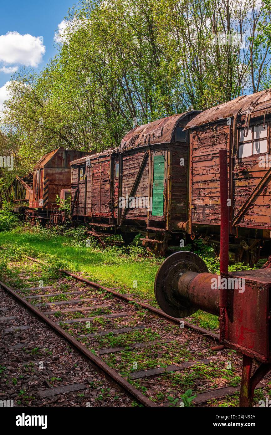 Old historic railway vehicles in Germany Stock Photo - Alamy