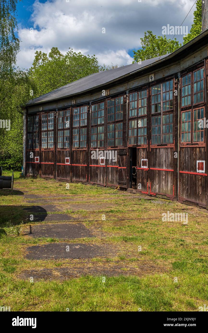 Old wooden locomotive sheds in Germany Stock Photo - Alamy