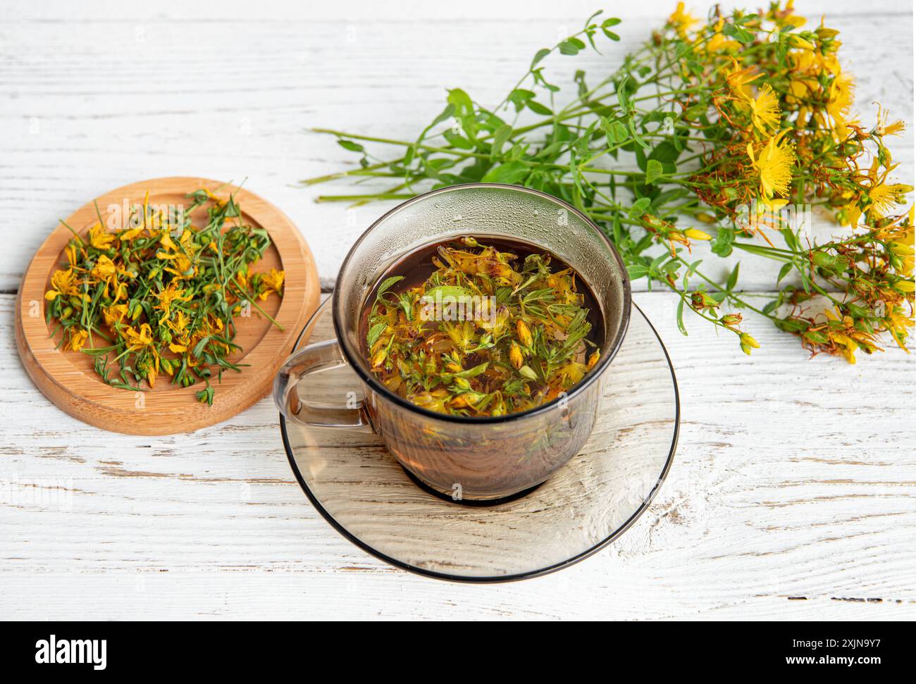 Hypericum perforatum commonly known as St John's wort, perforate St ...