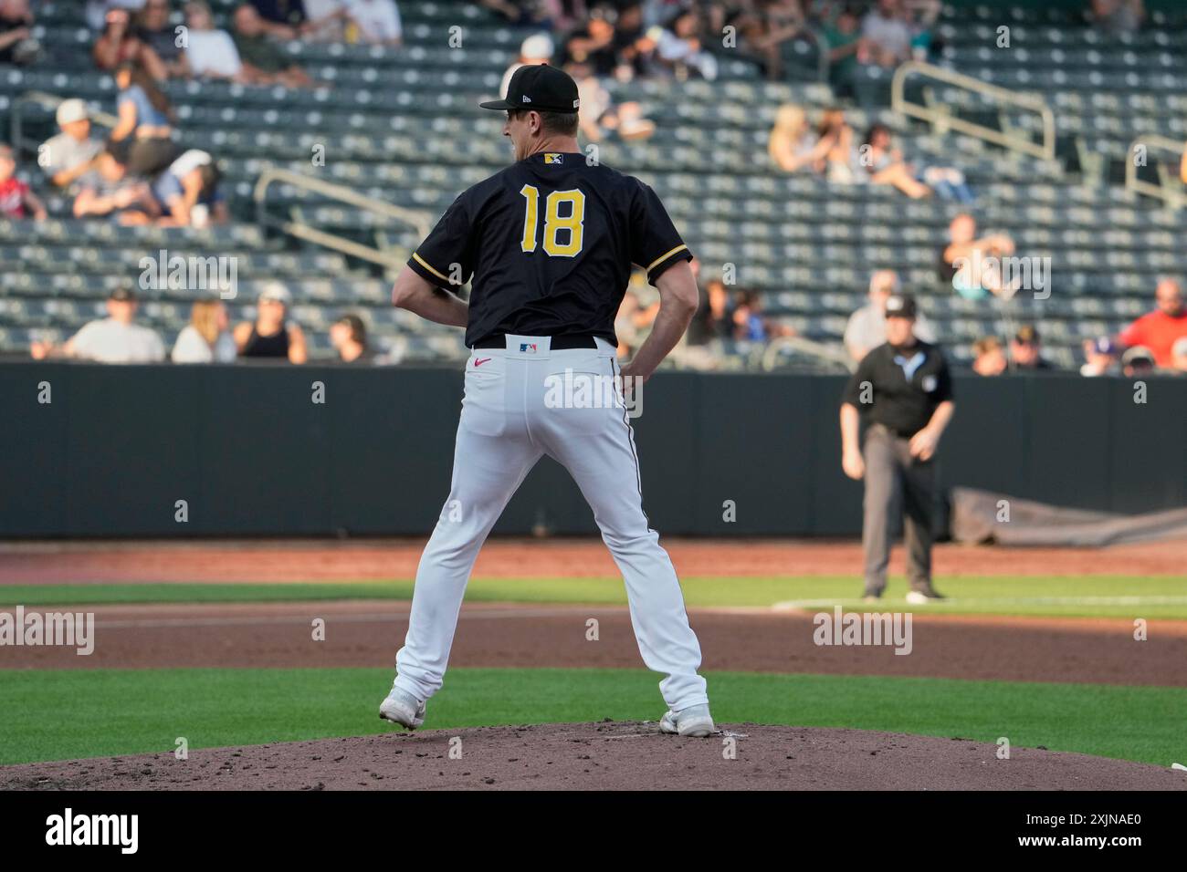 July 13 2024: Salt Lake pitcher Travis MacGregor (18) throws a pitch ...