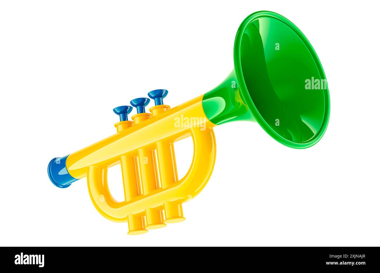 Colored Trumpet Toy, 3D rendering isolated on white background Stock ...