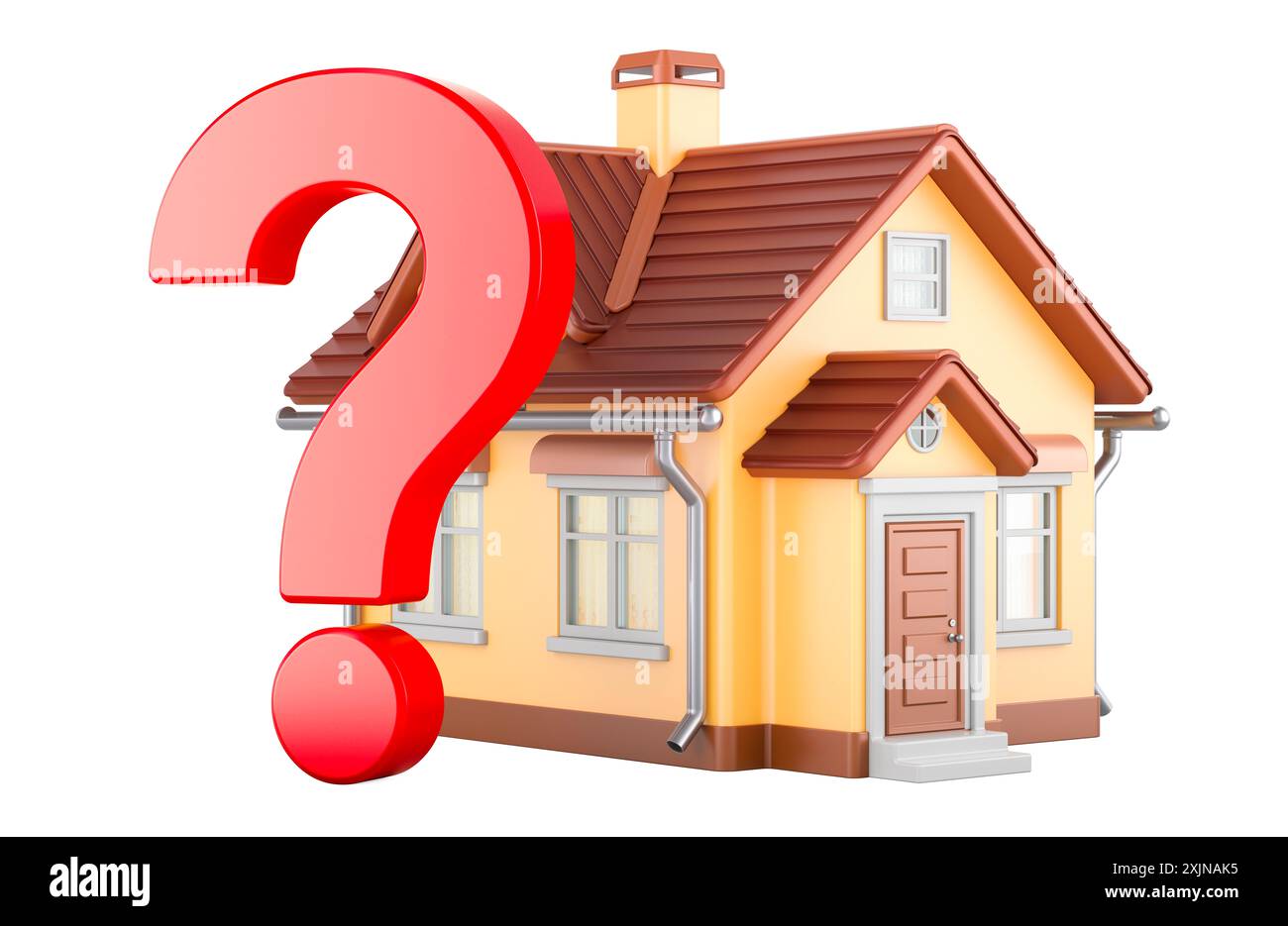 House with question mark, 3D rendering Stock Photo - Alamy