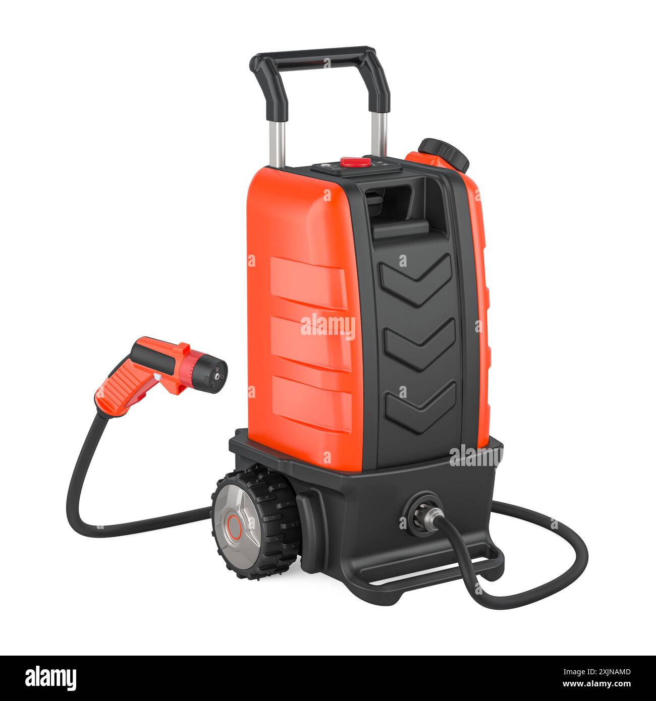 Red Power Washing Machine. Electric High Pressure Washer, 3D rendering ...