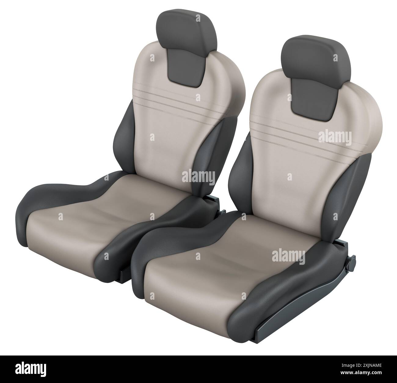 Leather bucket seats, car seats. 3D rendering isolated on white ...