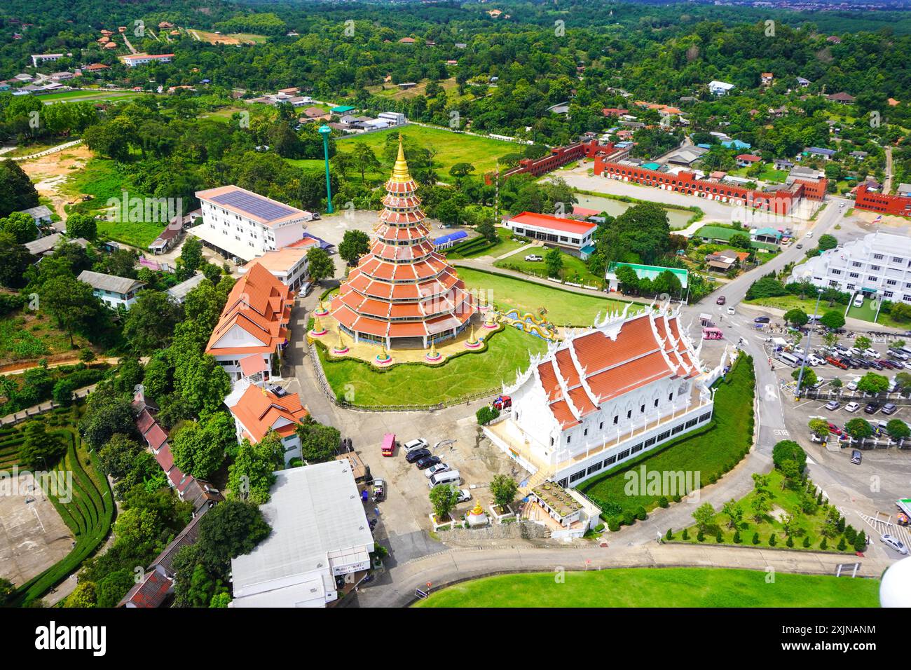 The red Temple in Wat Huay Pla Kang, Thailand Stock Photo - Alamy