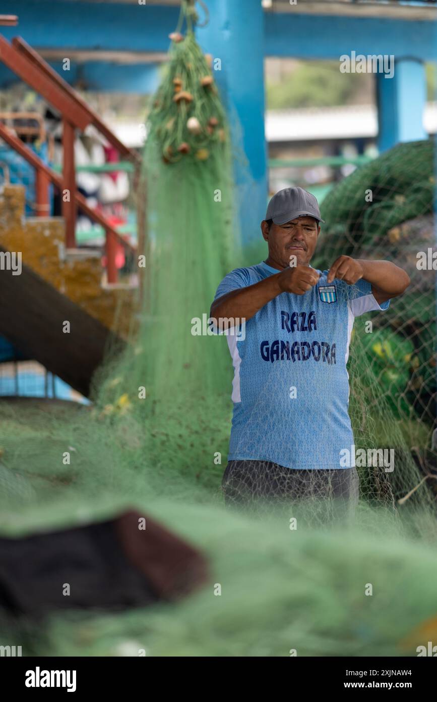 Lima - Peru, May 21, 2023 - As dawn breaks over Lima's fishing port ...