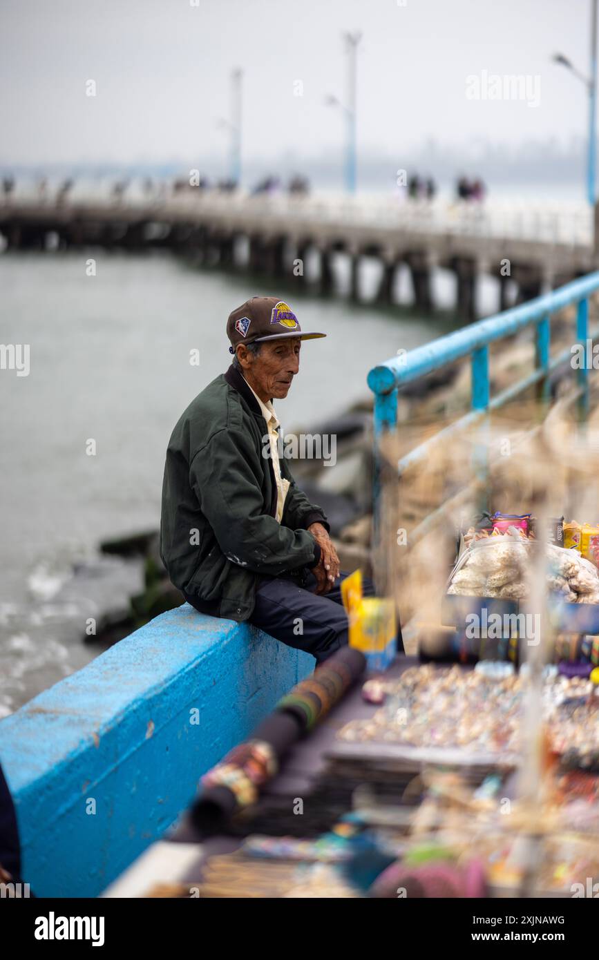 Lima - Peru, May 21, 2023 - At Lima's fishing port, the bustling ...