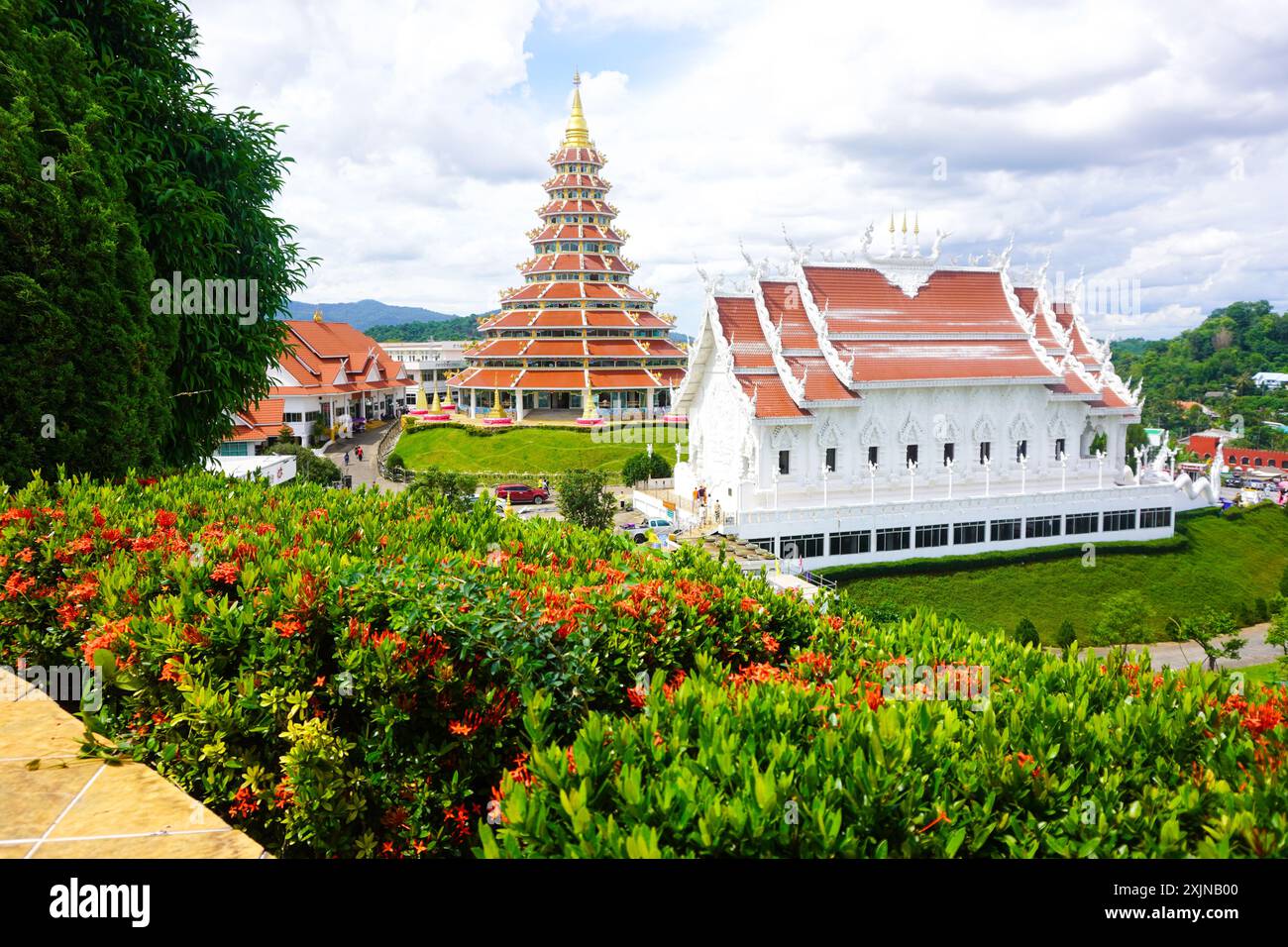 The red Temple in Wat Huay Pla Kang, Thailand Stock Photo - Alamy