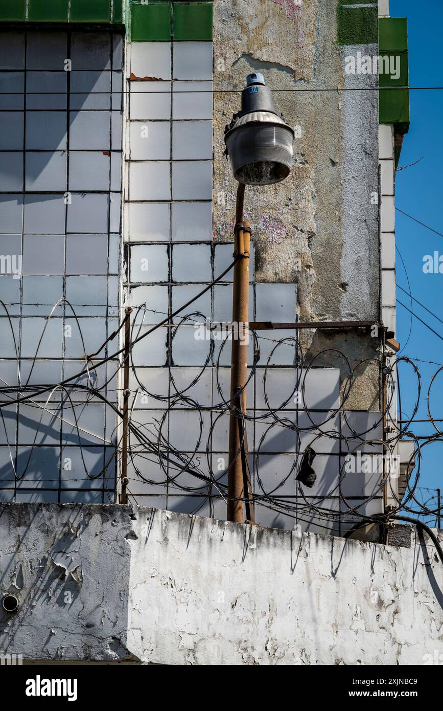 Derelict house in deprived city centre of the Zone one in Guatemala ...